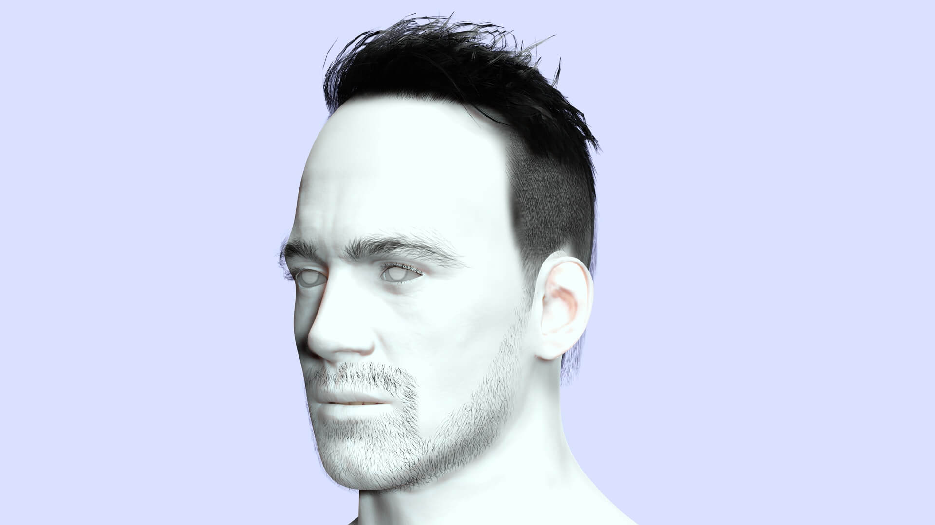 Realistic Male Hair - 3D Model by khaloui