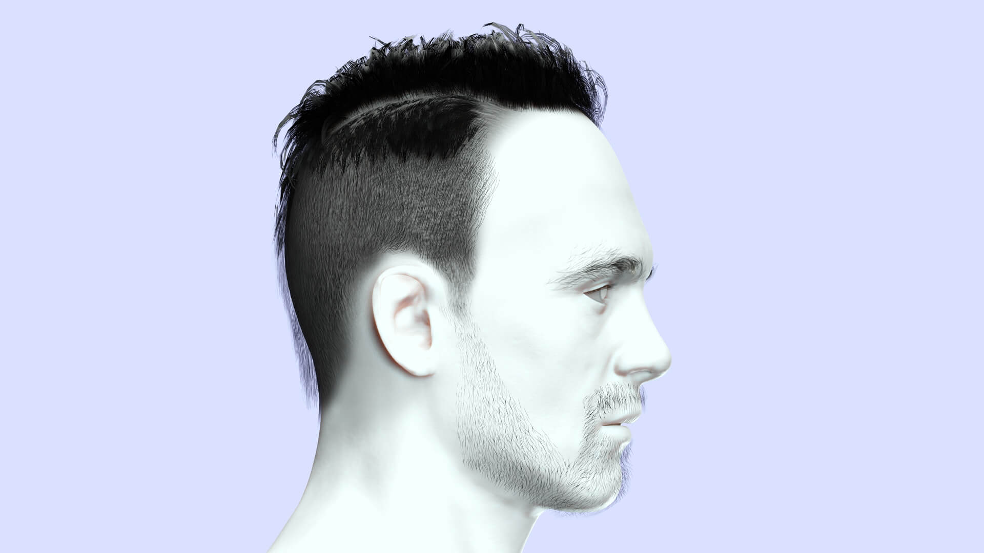 Realistic Male Hair - 3D Model by khaloui