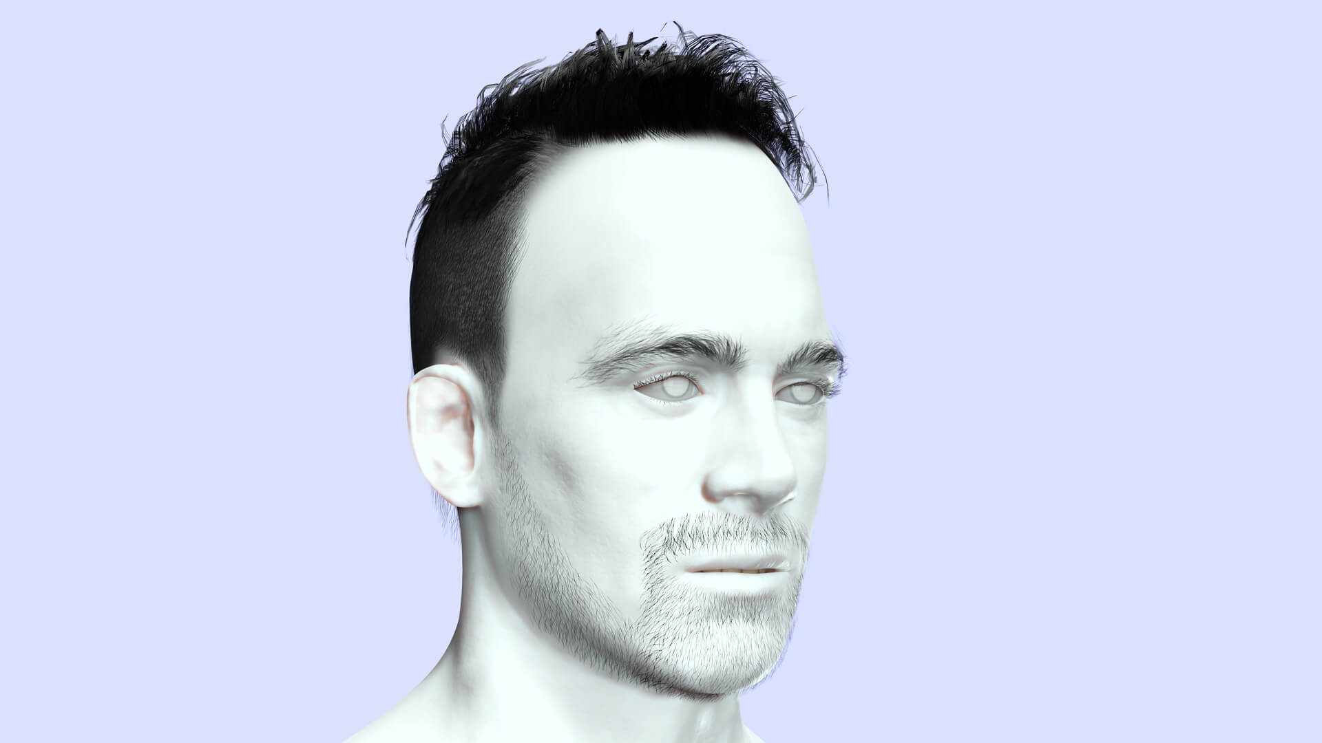 Realistic Male Hair - 3D Model by khaloui