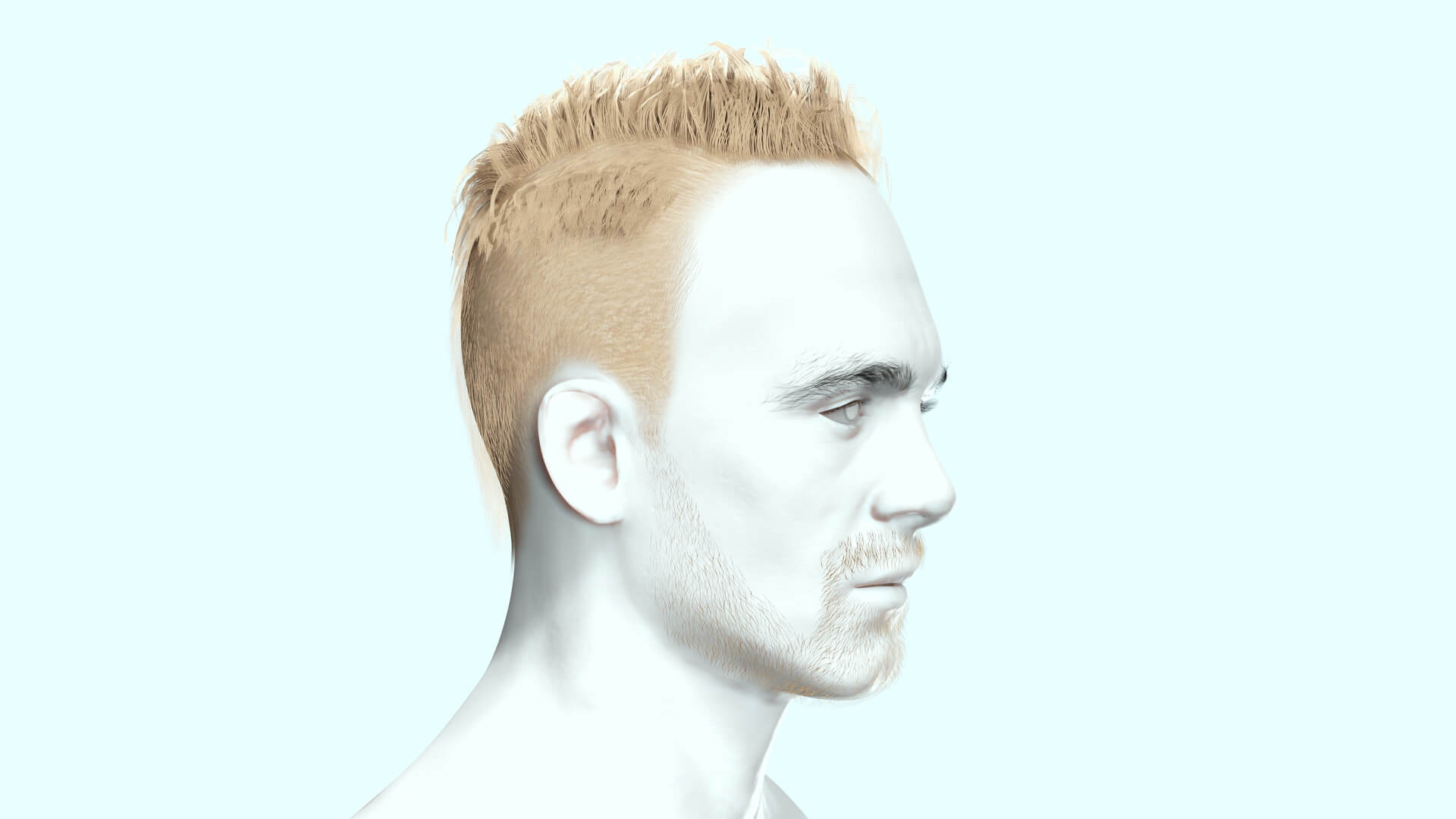 Realistic Male Hair - 3D Model by khaloui