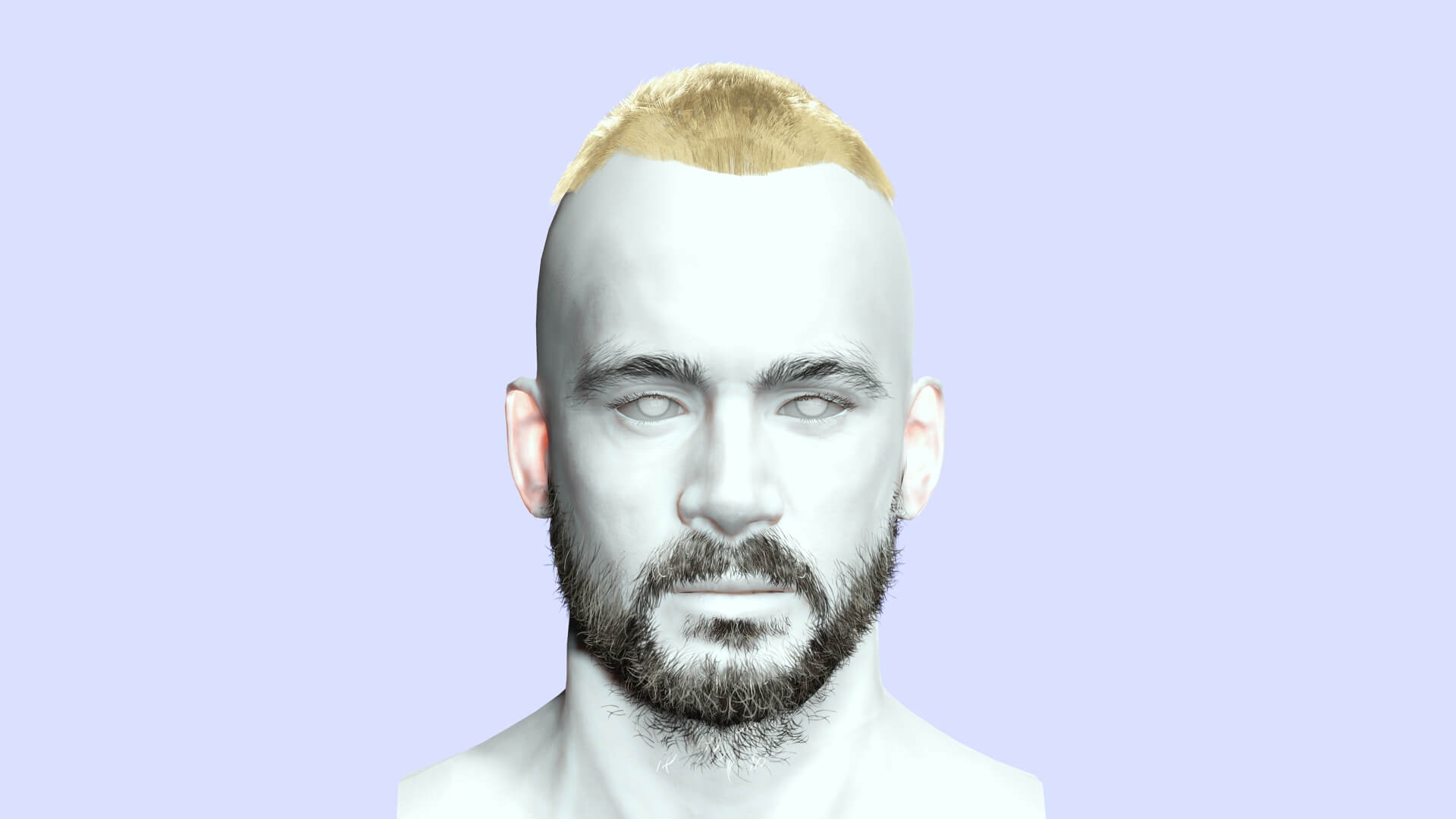 Realistic Male Hair - Buzz Hair Cut 3D Model by khaloui