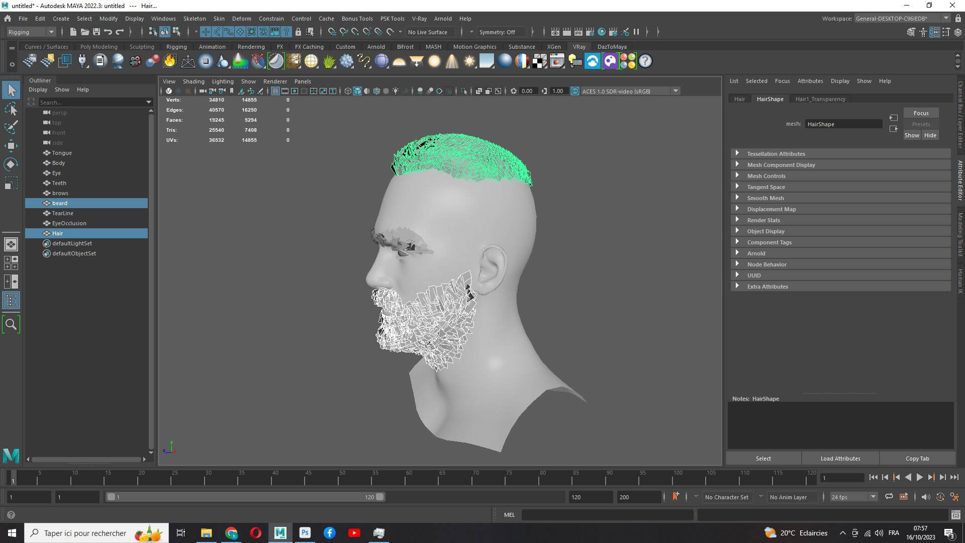 Realistic Male Hair - Buzz Hair Cut 3D Model by khaloui