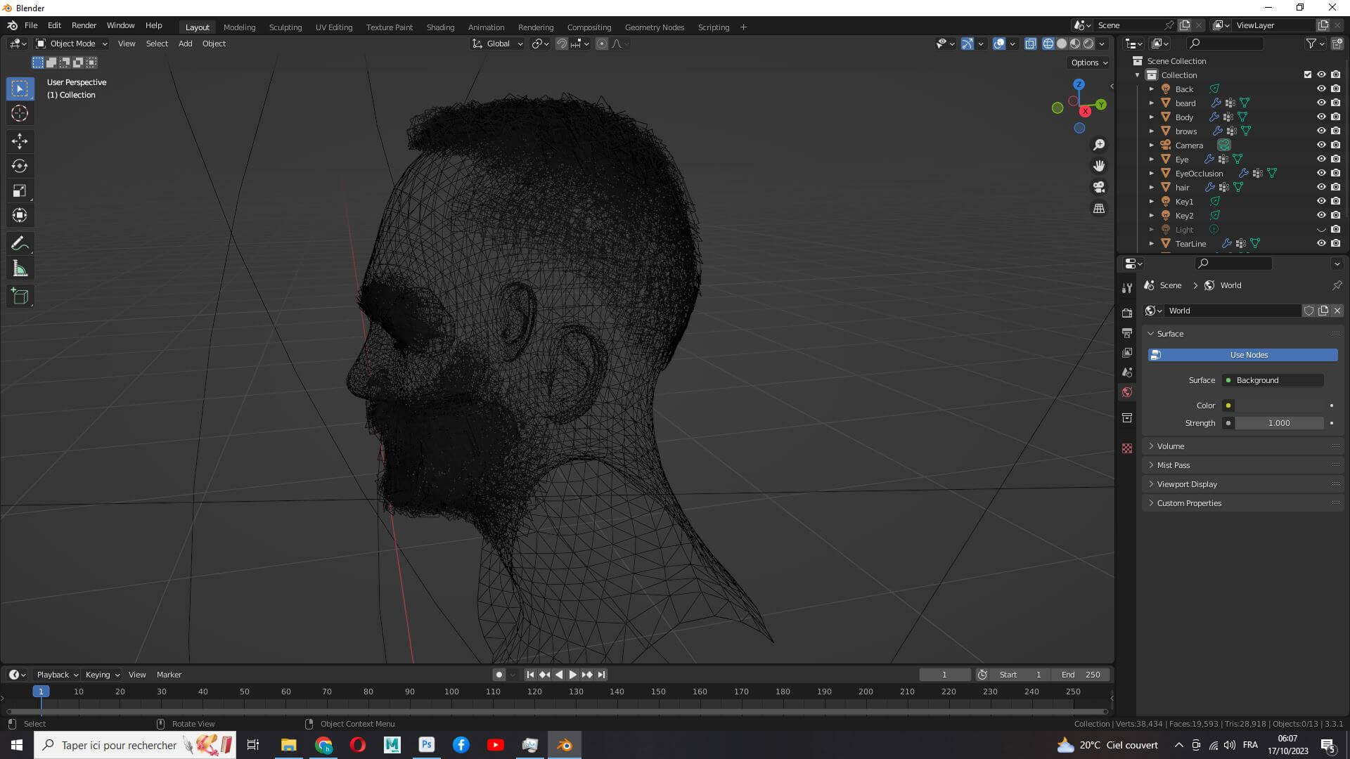 Realistic Male Hair - Curly Fade 3D Model by khaloui