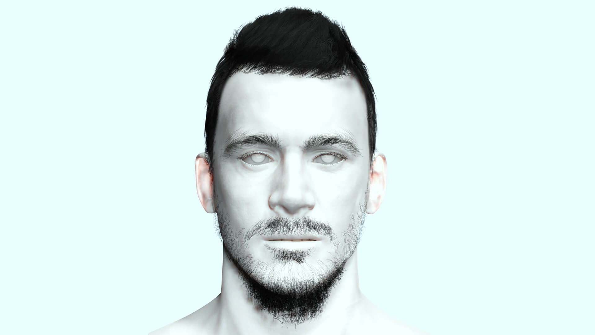 Realistic Male Hair - Faux Hawk 3D Model by khaloui