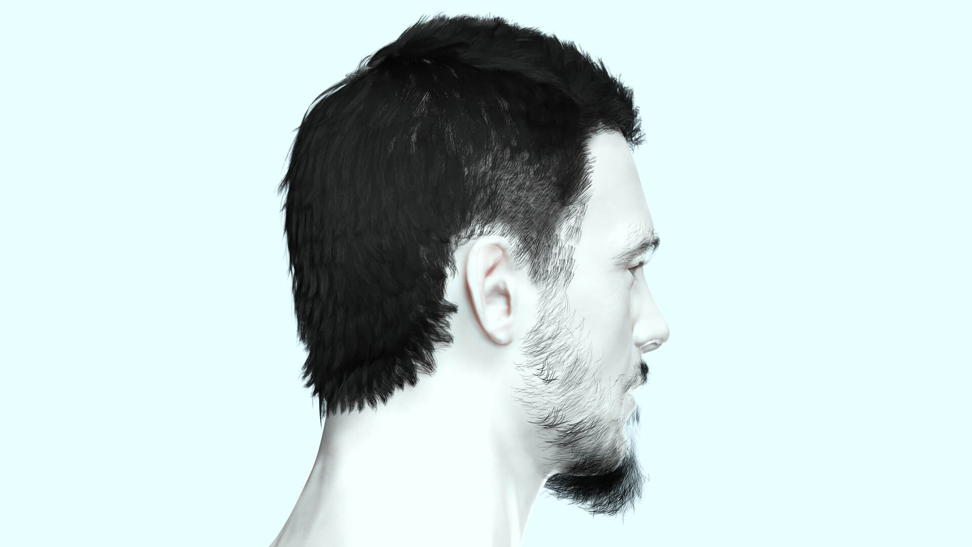 Realistic Male Hair - Faux Hawk 3D Model by khaloui