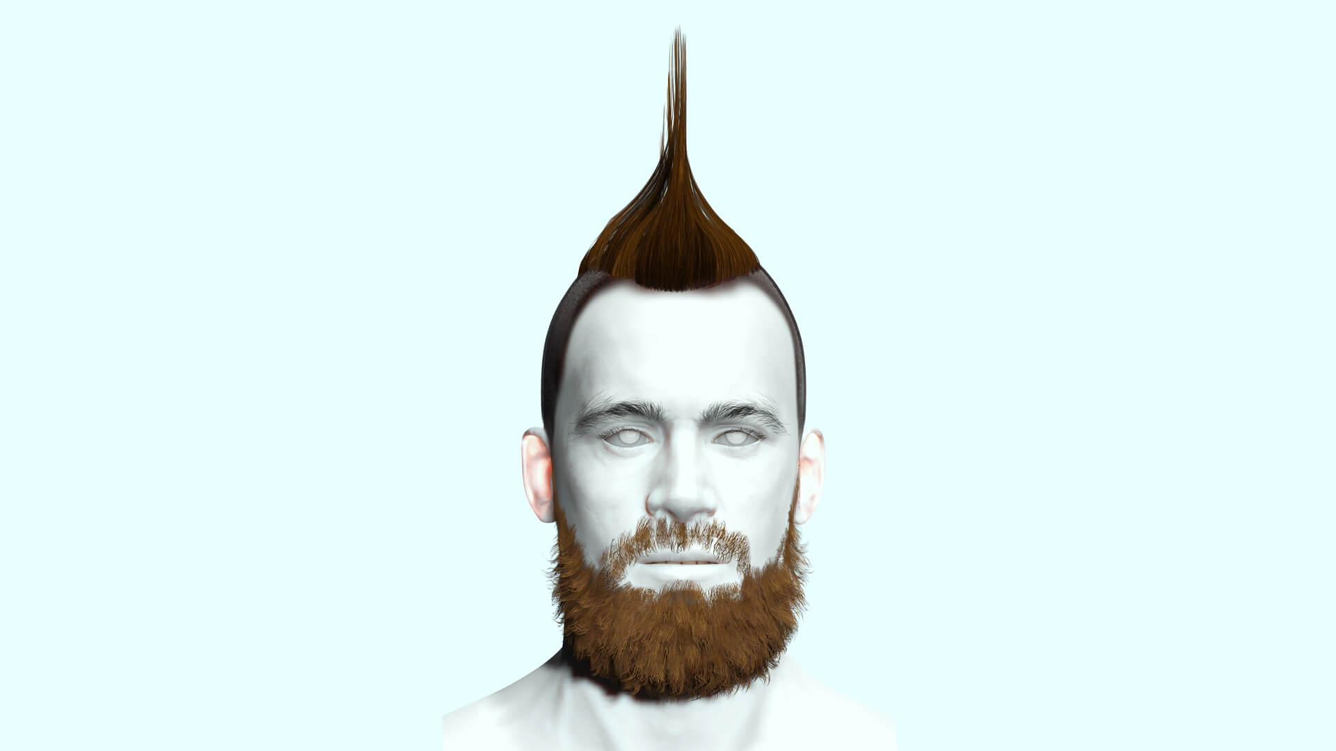 Realistic Male Hair - Hawk 3D Model by khaloui