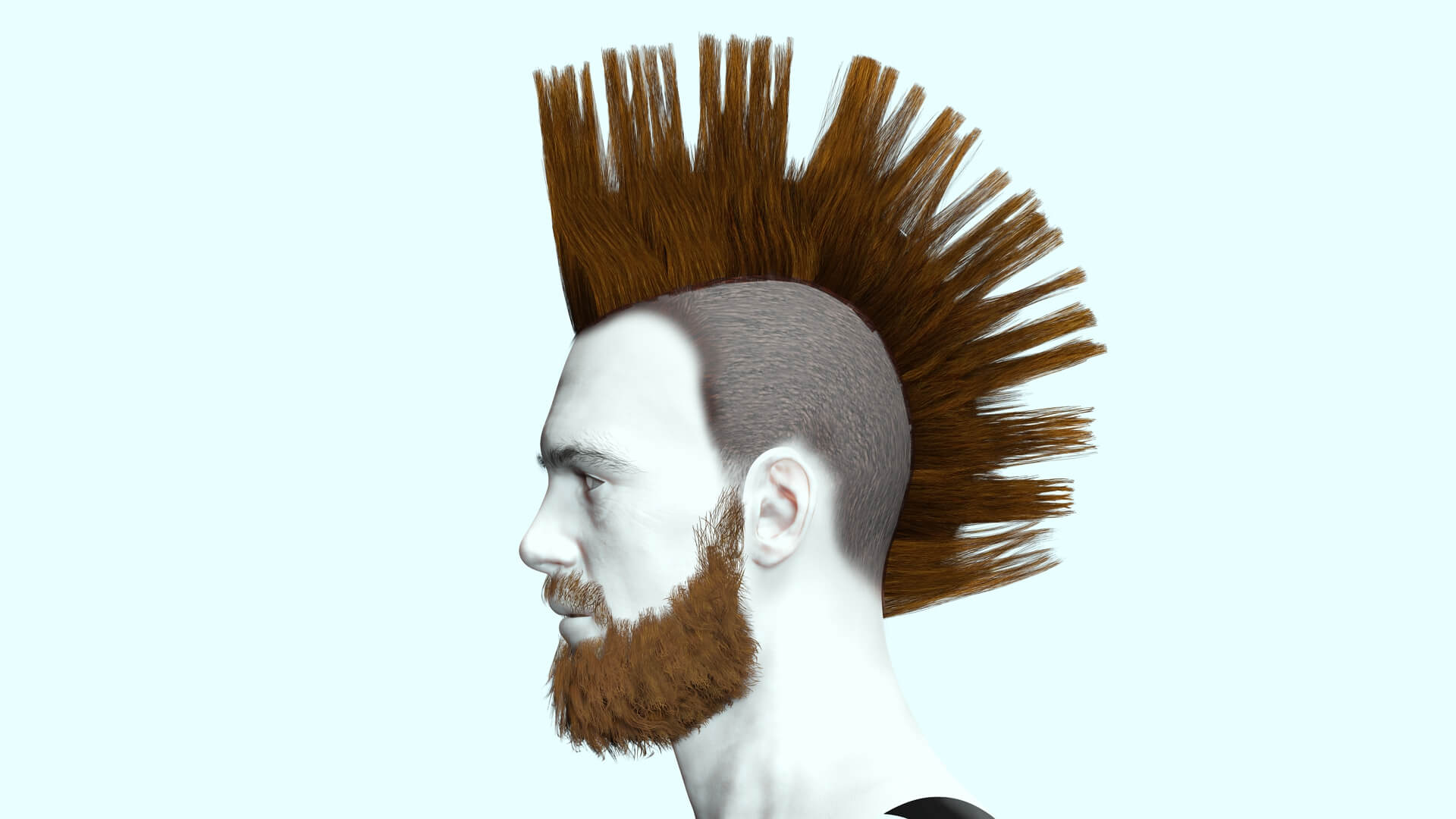 Realistic Male Hair - Hawk 3D Model by khaloui