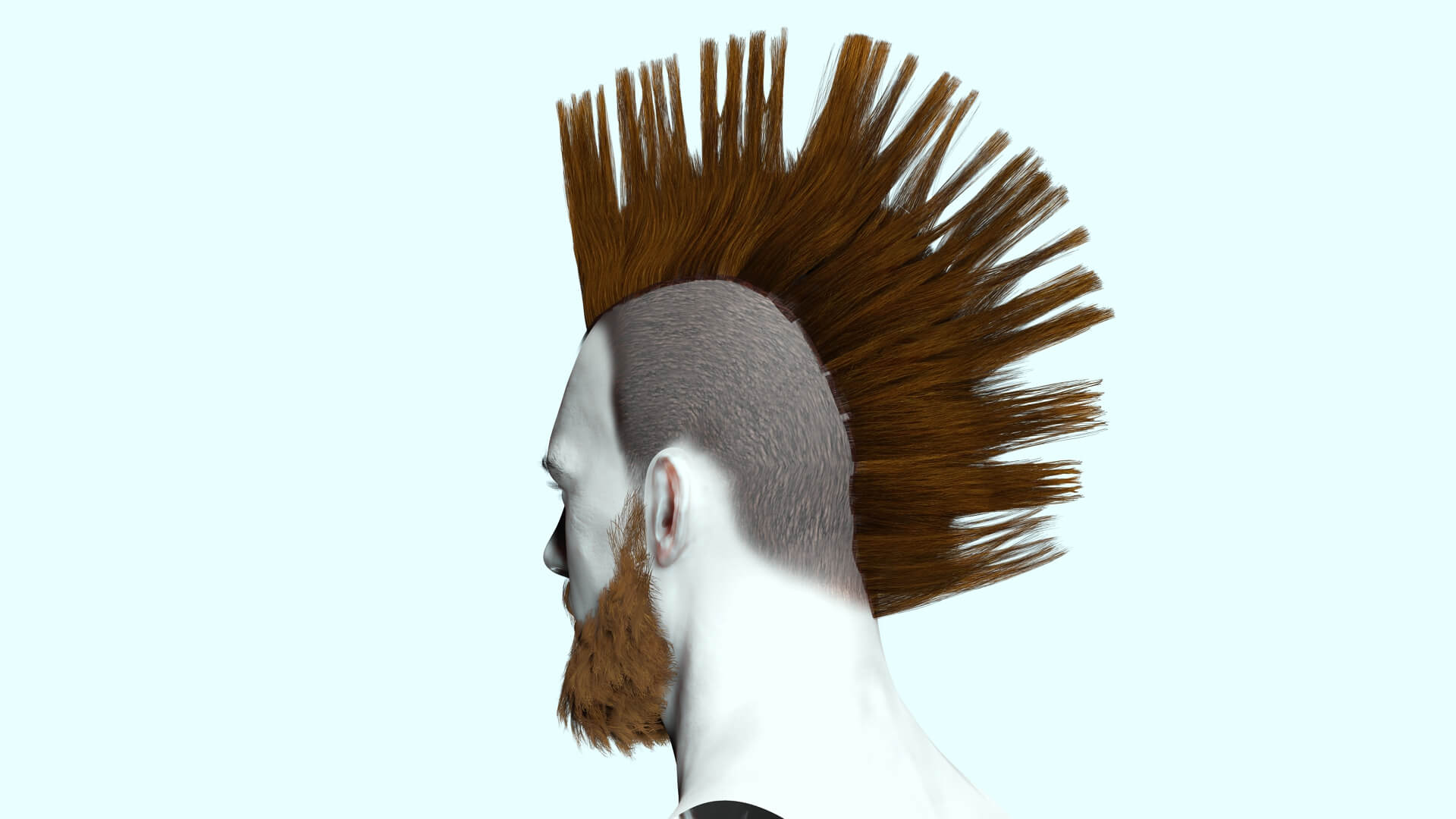 Realistic Male Hair - Hawk 3D Model by khaloui