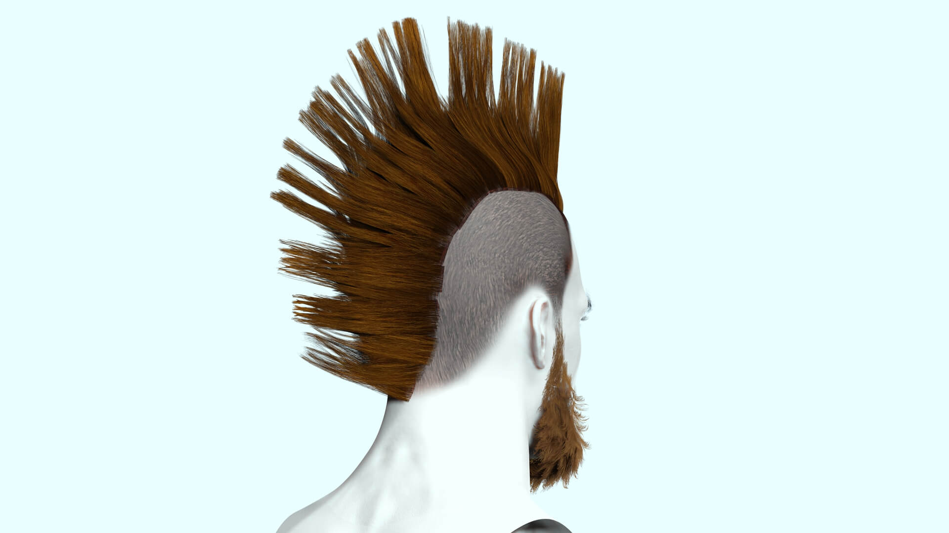 Realistic Male Hair - Hawk 3D Model by khaloui
