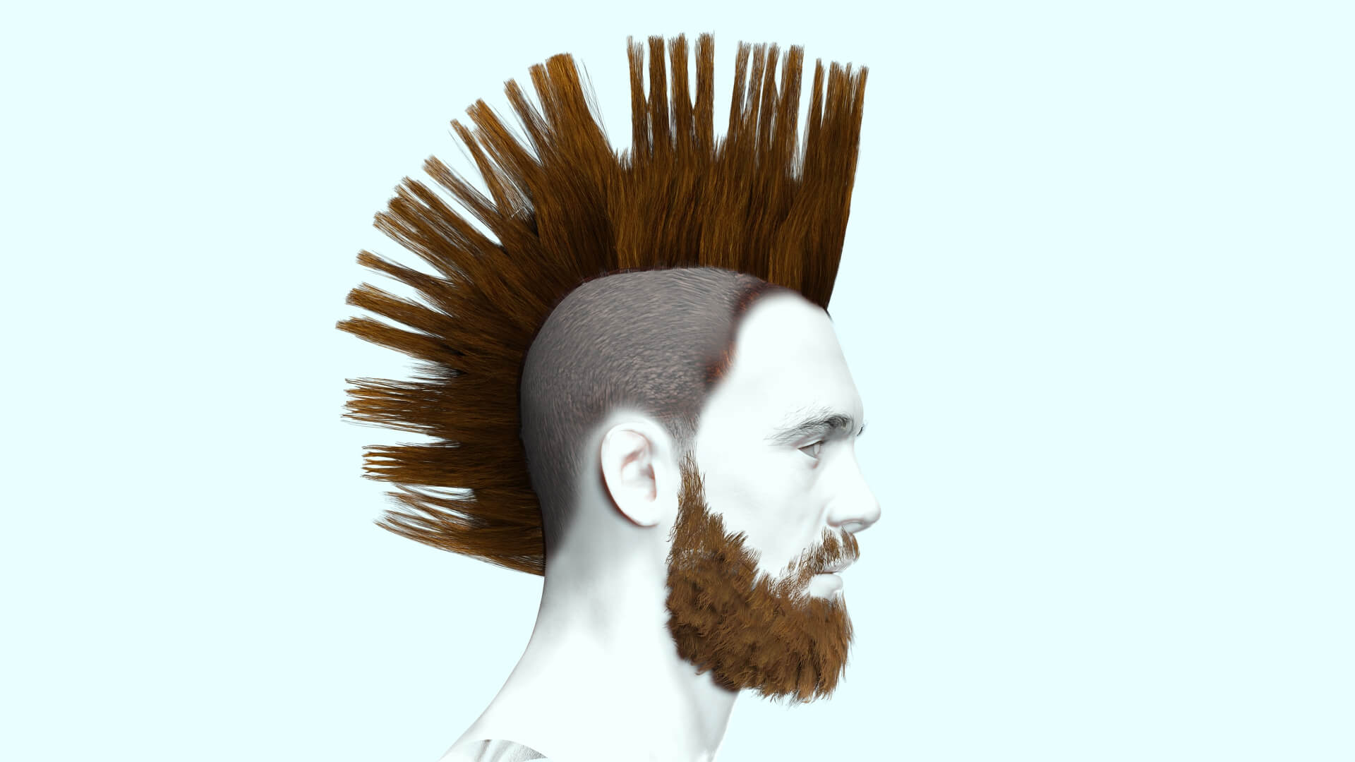 Realistic Male Hair - Hawk 3D Model by khaloui
