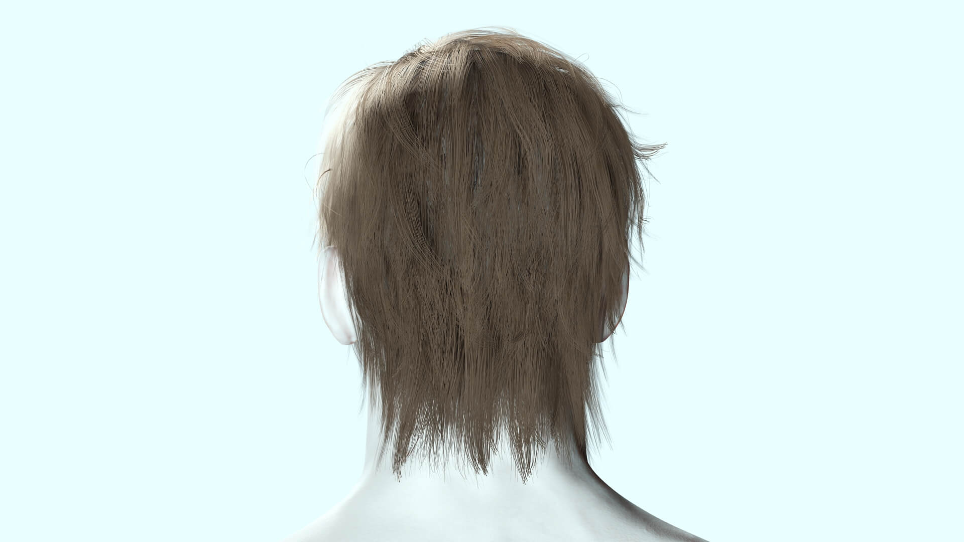 Realistic Male Hair Low Poly - 3D Model by khaloui