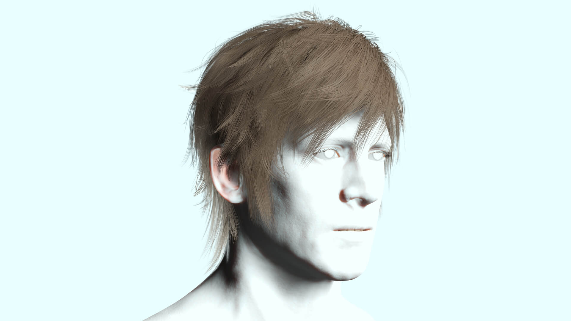 Male Hair - 3D Model by khaloui
