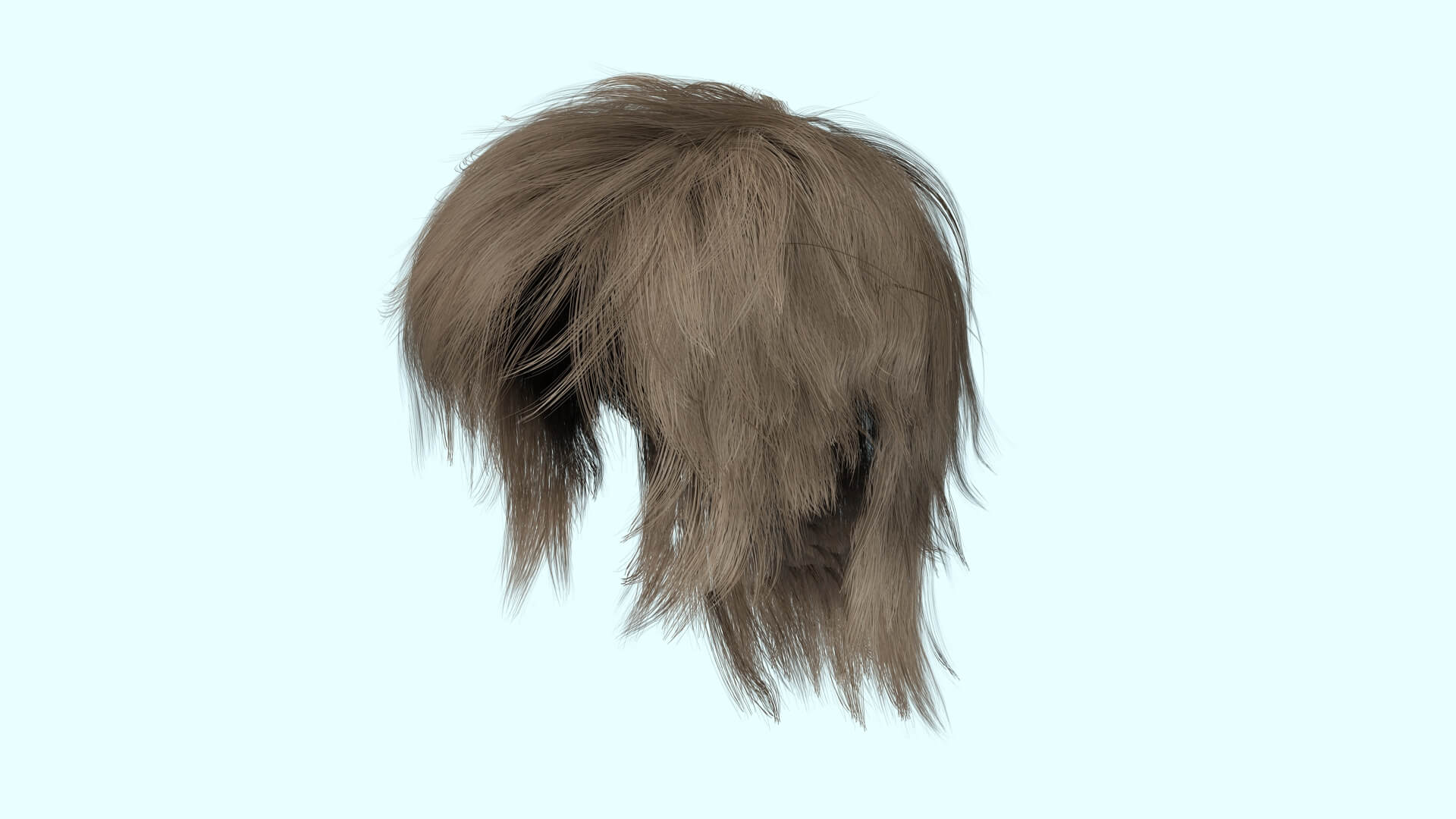 Realistic Male Hair Low Poly - 3D Model by khaloui