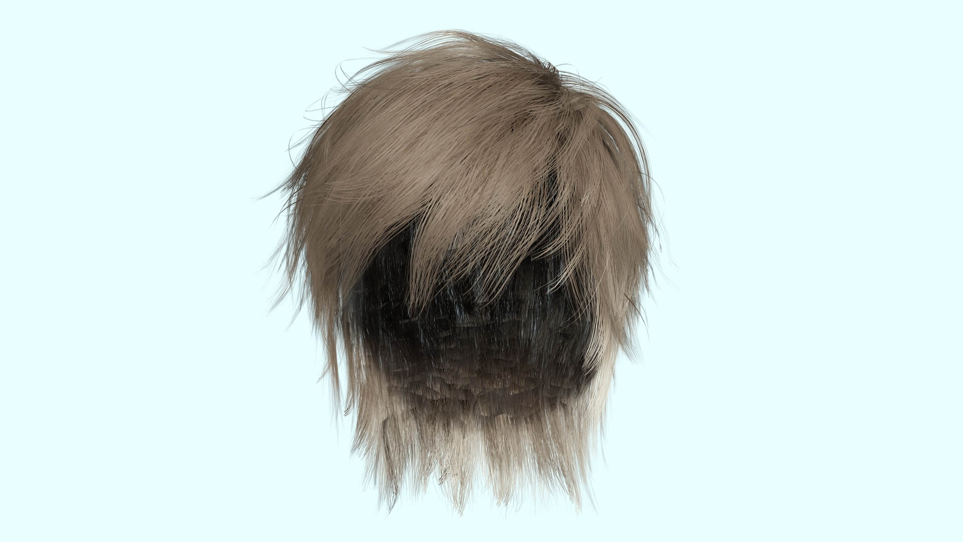 Realistic Male Hair Low Poly - 3D Model by khaloui