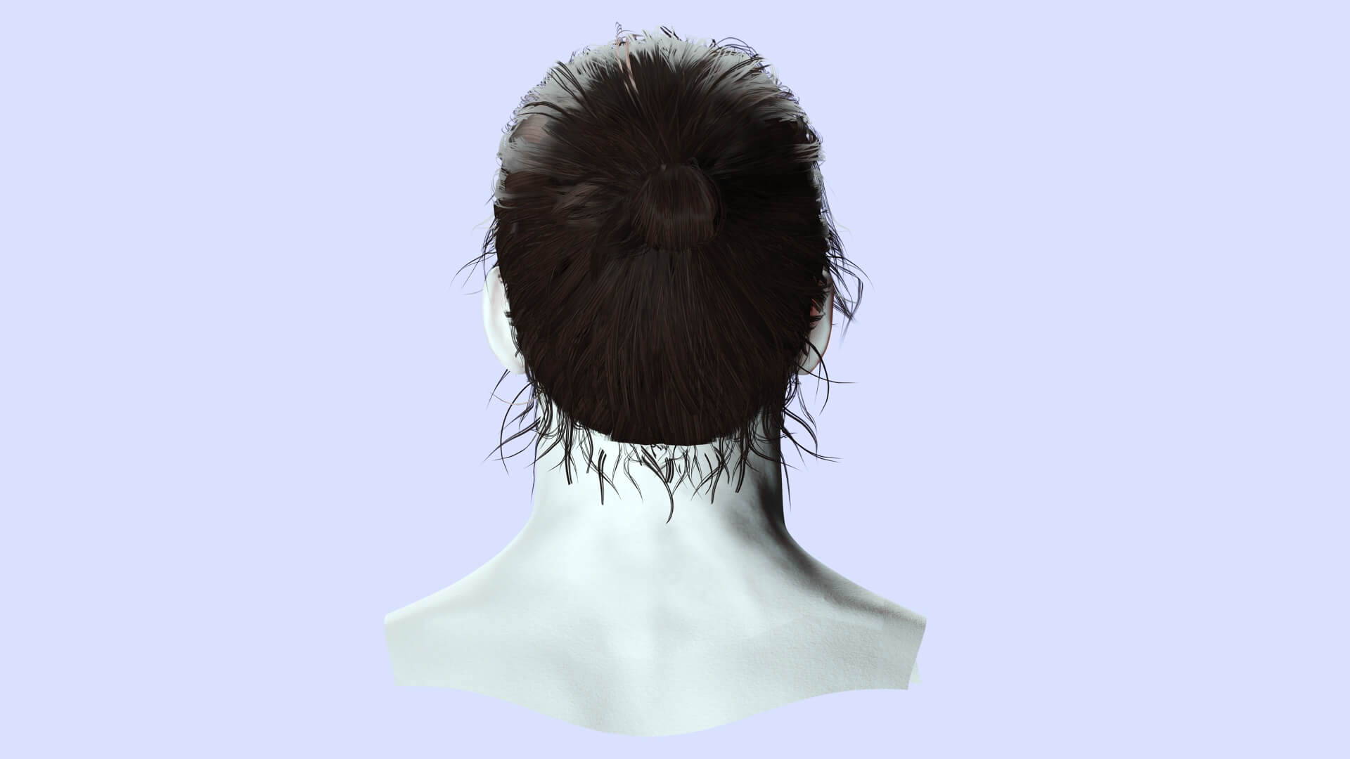 Realistic Male Hair-Man Bun 3D Model by khaloui