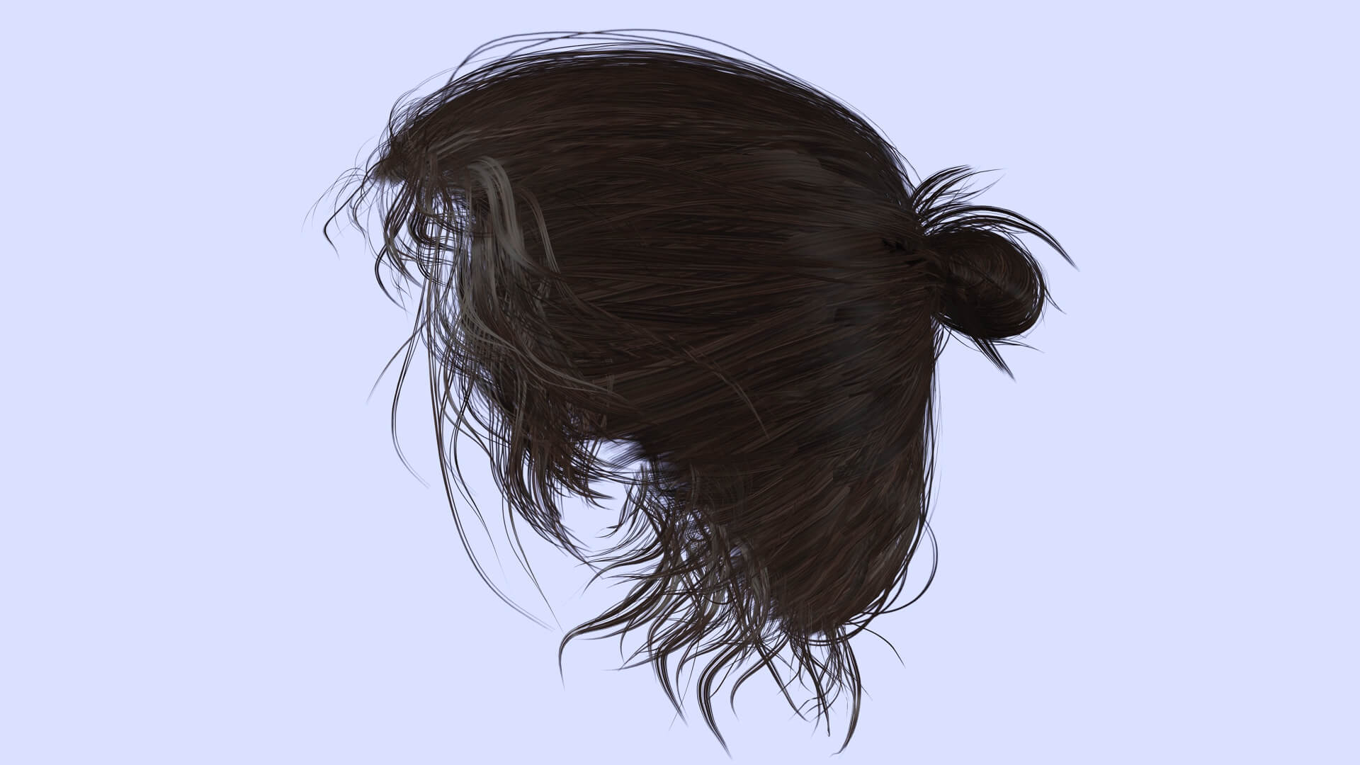 Realistic Male Hair-Man Bun 3D Model by khaloui