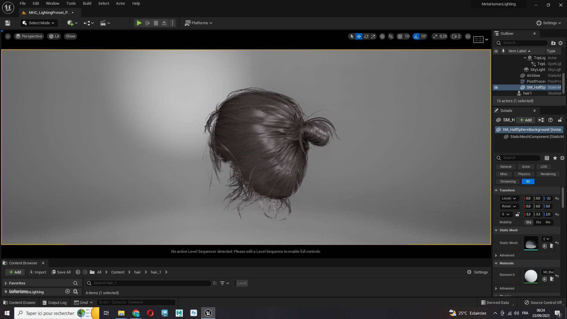 Realistic Male Hair-Man Bun 3D Model by khaloui