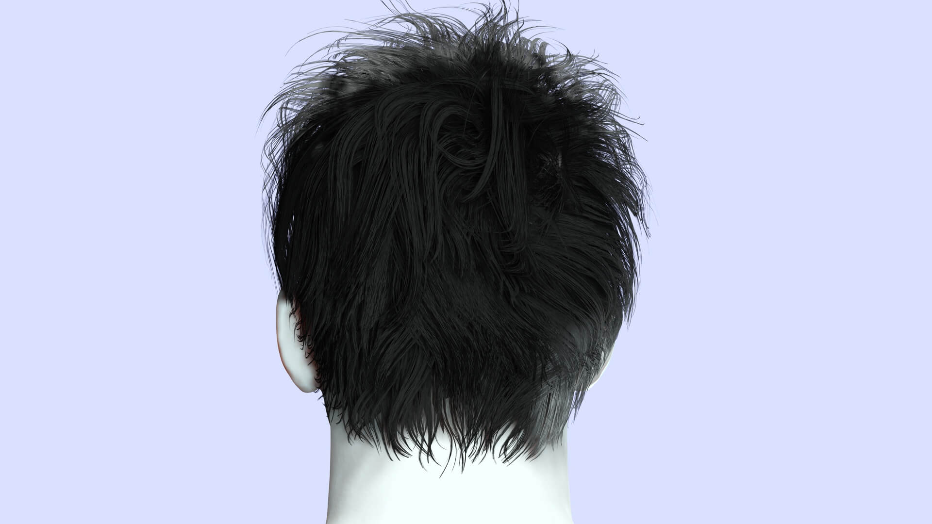 Realistic Male Hair - Messy Hair Style 3D Model by khaloui