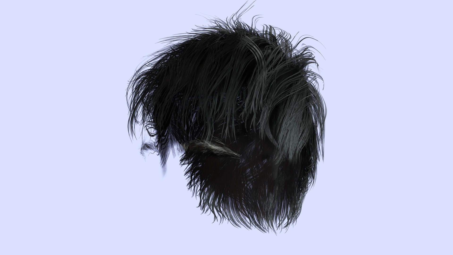 Realistic Male Hair - Messy Hair Style 3D Model by khaloui