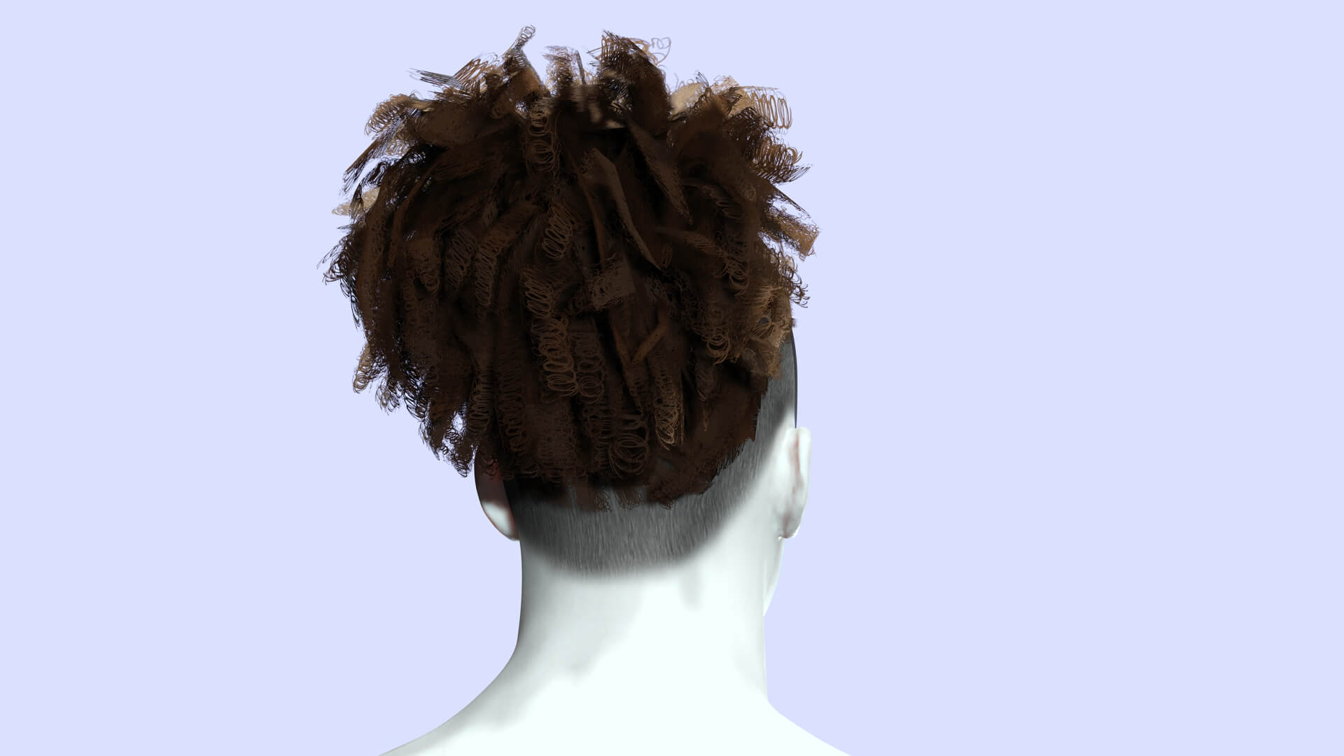 Realistic Male Hair - Ponytail Dread 3D Model by khaloui