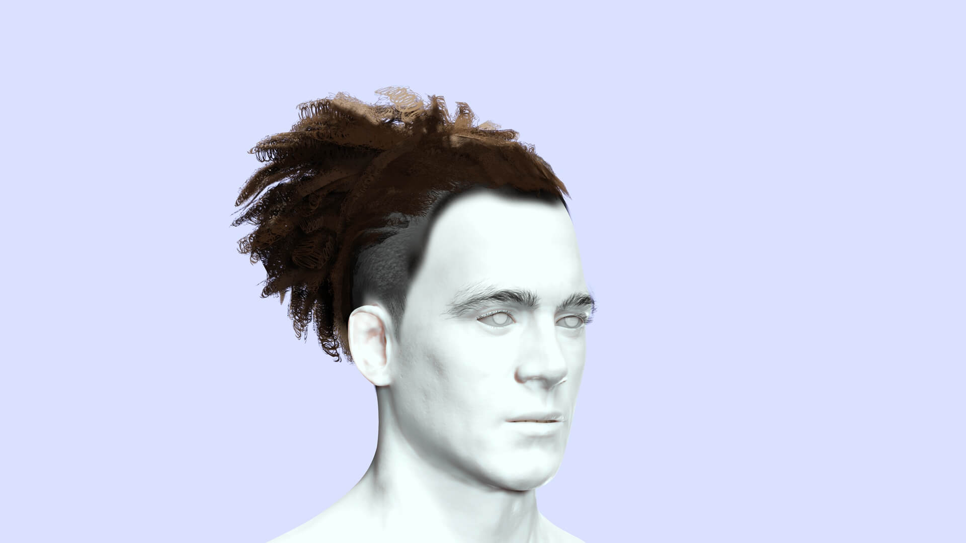 Realistic Male Hair - Ponytail Dread 3D Model by khaloui