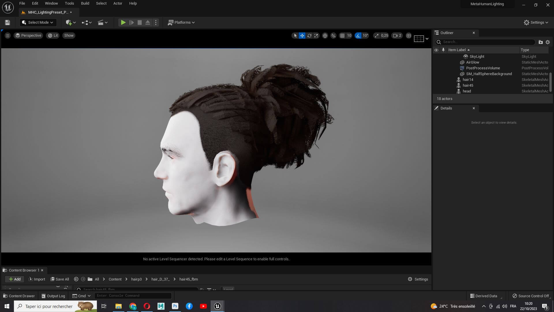 Realistic Male Hair - Ponytail Dread 3D Model by khaloui