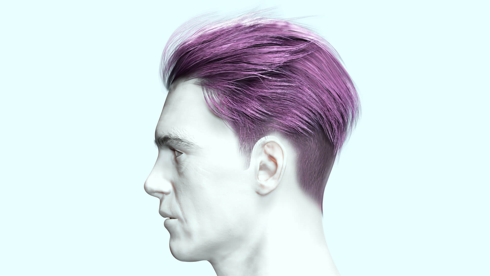 Realistic Male Hair - Slicked Back Style 3D Model by khaloui