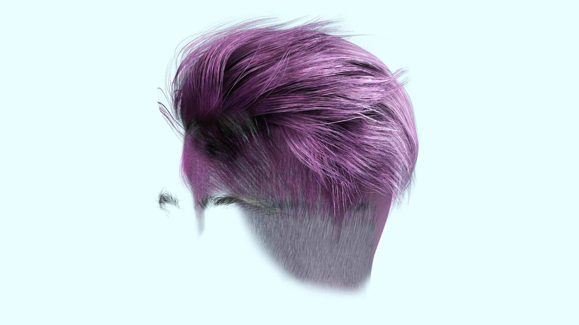 Realistic Male Hair - Slicked Back Style 3D Model by khaloui