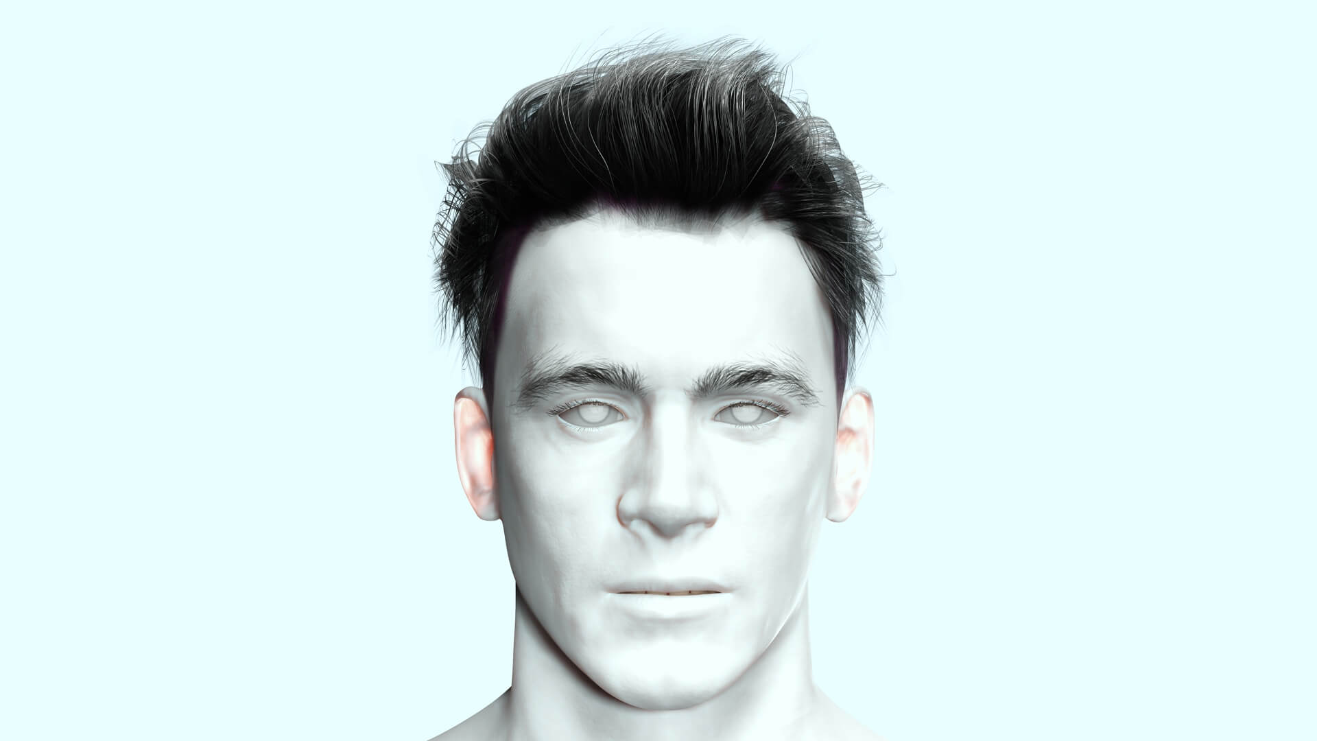Realistic Male Hair - Slicked Back Style 3D Model by khaloui