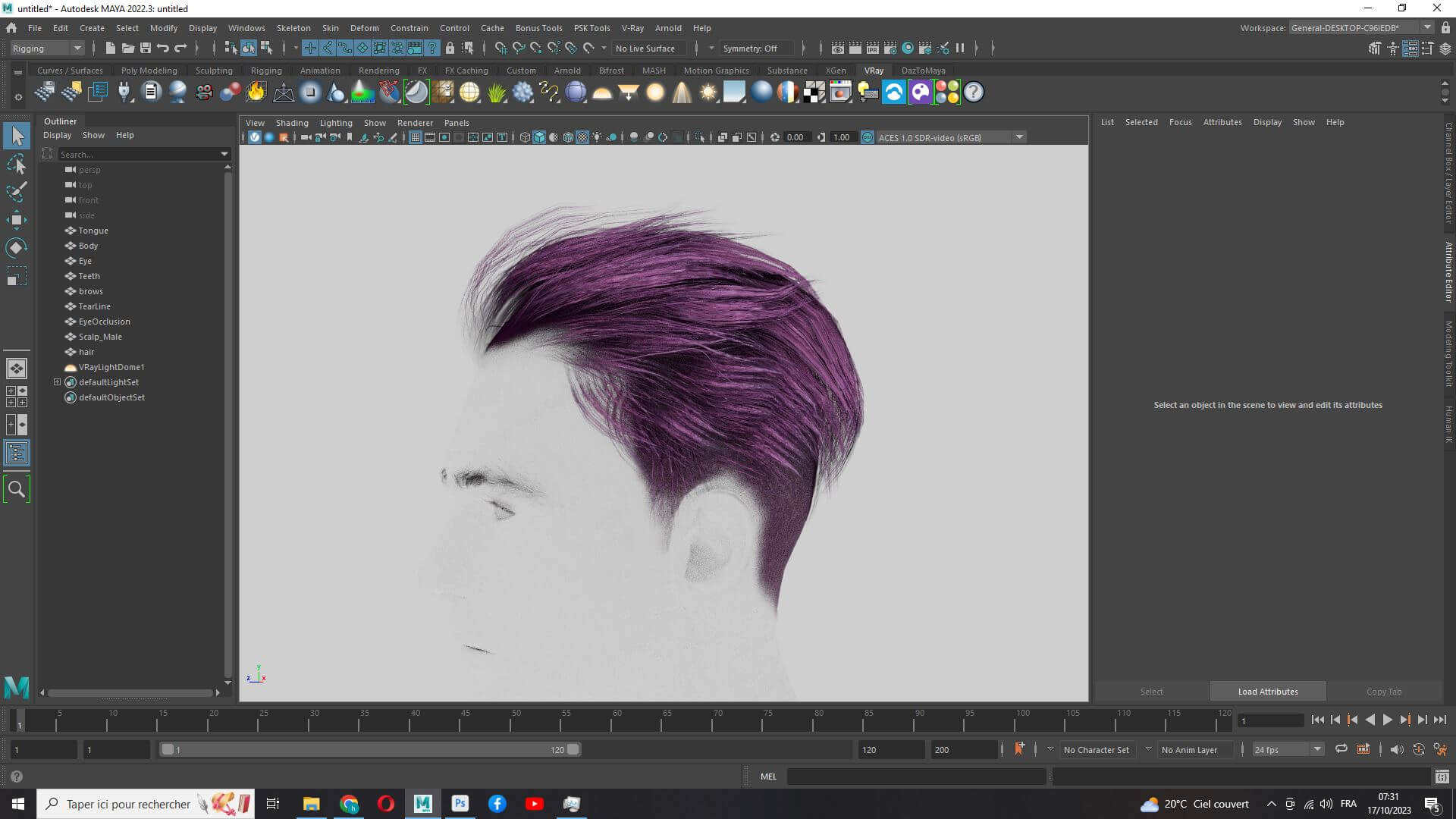 Realistic Male Hair - Slicked Back Style 3D Model by khaloui