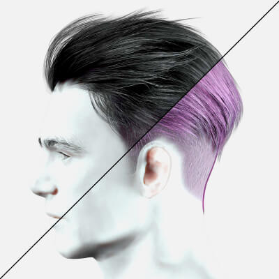 Realistic Male Hair - Slicked Back Style 3D Model by khaloui