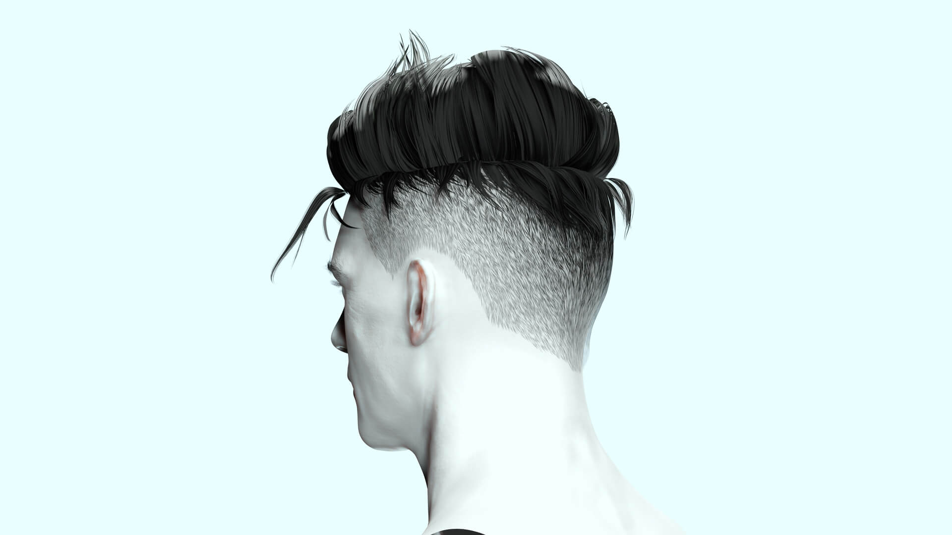 Realistic Male Hair - Taper Fade Style 3D Model by khaloui