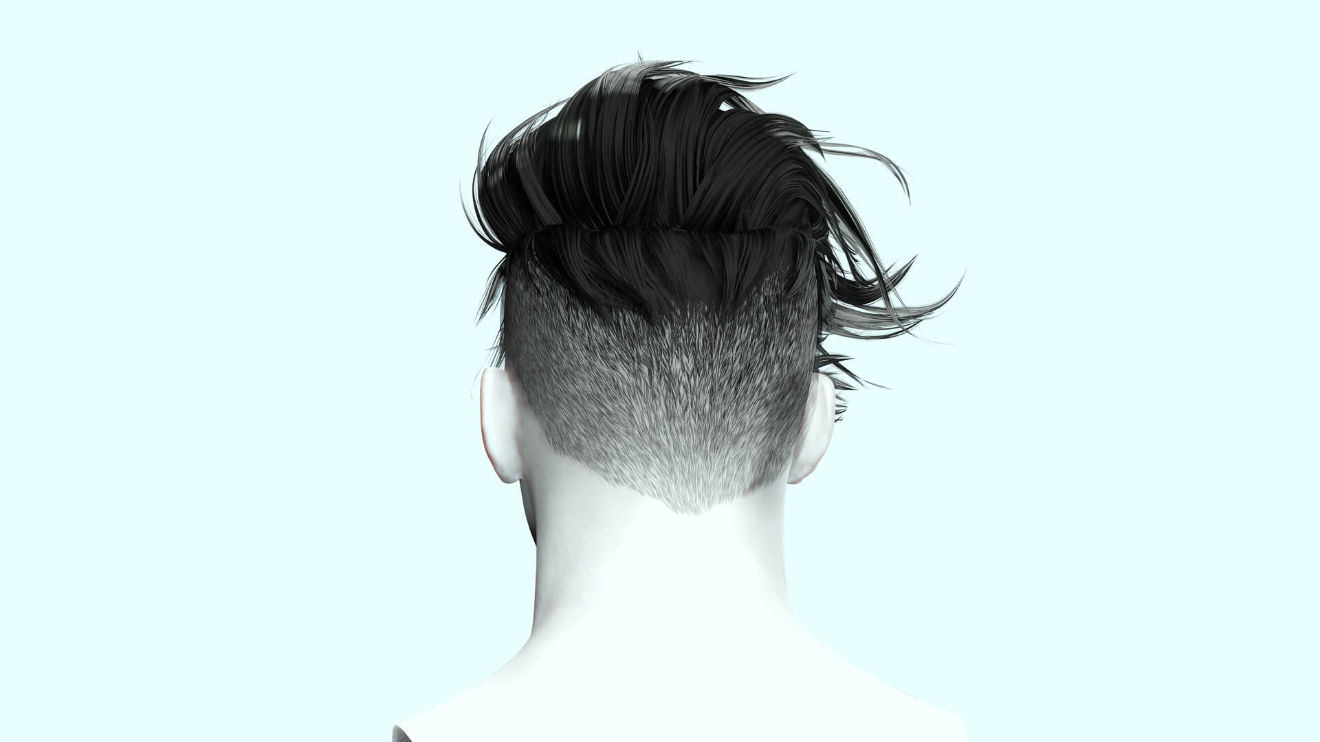 Realistic Male Hair - Taper Fade Style 3D Model by khaloui