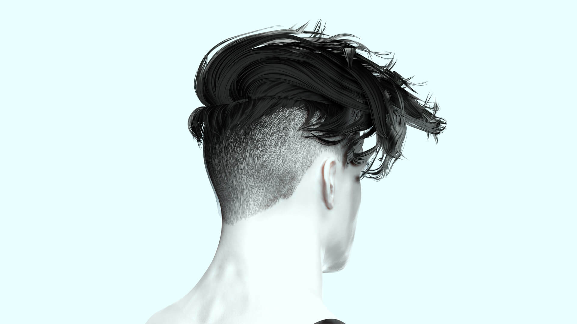 Realistic Male Hair - Taper Fade Style 3D Model by khaloui