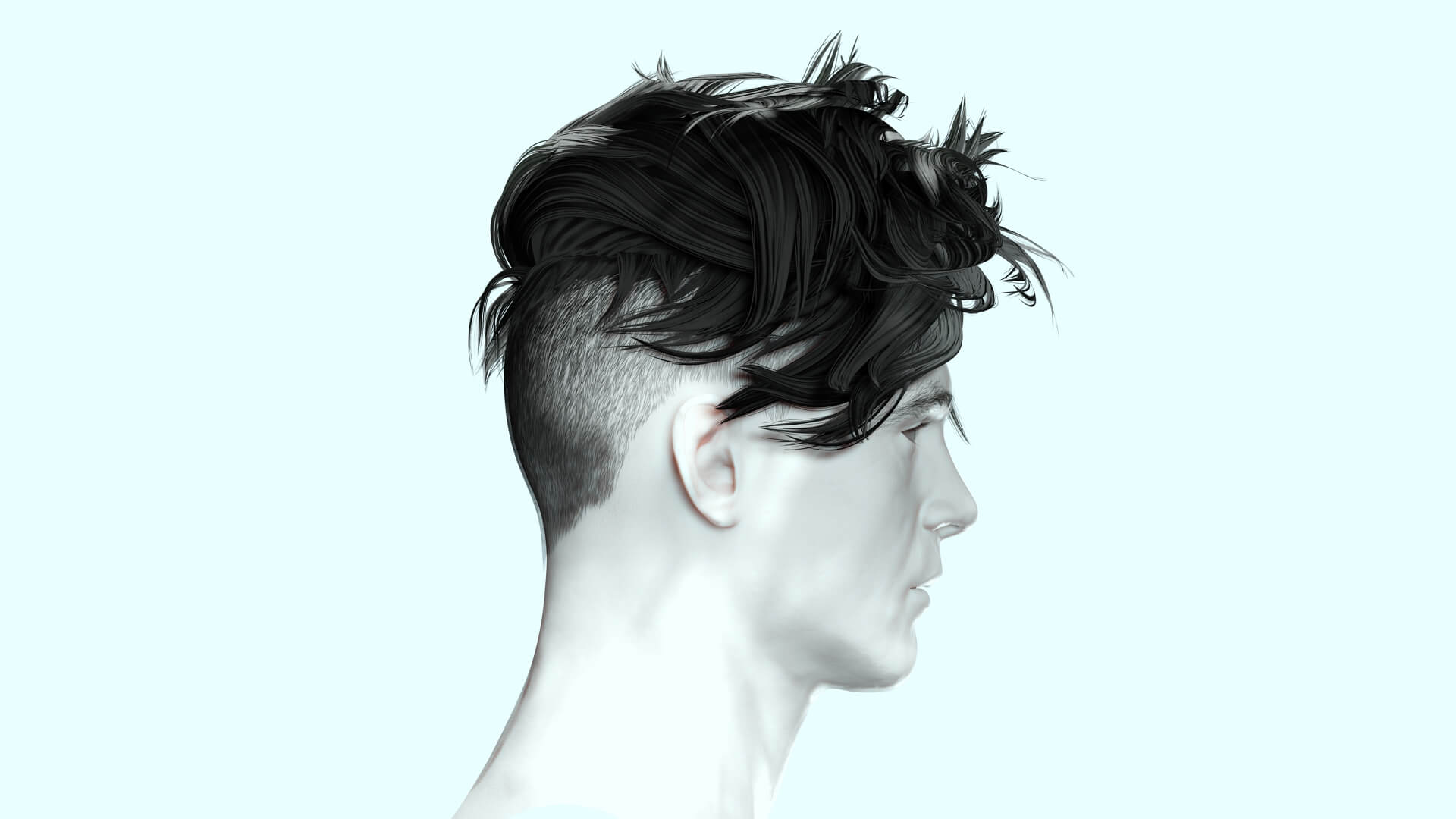 Realistic Male Hair - Taper Fade Style 3D Model by khaloui