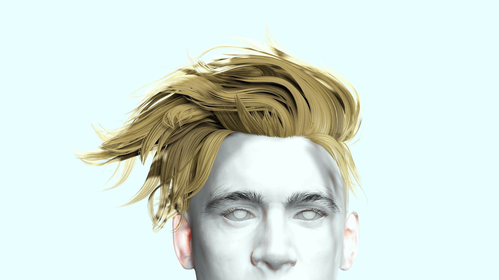 Realistic Male Hair - Taper Fade Style 3D Model by khaloui