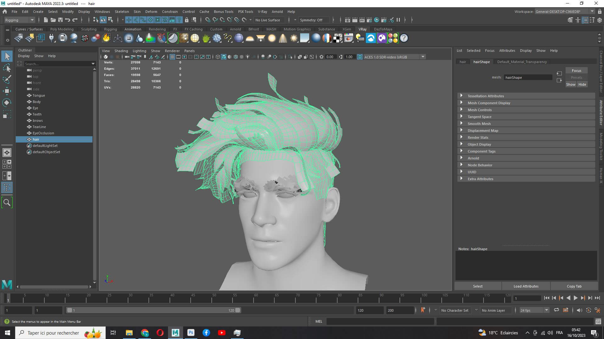 Realistic Male Hair - Taper Fade Style 3D Model by khaloui