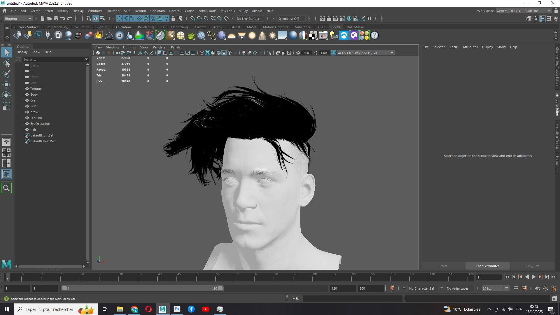 Realistic Male Hair - Taper Fade Style 3D Model by khaloui