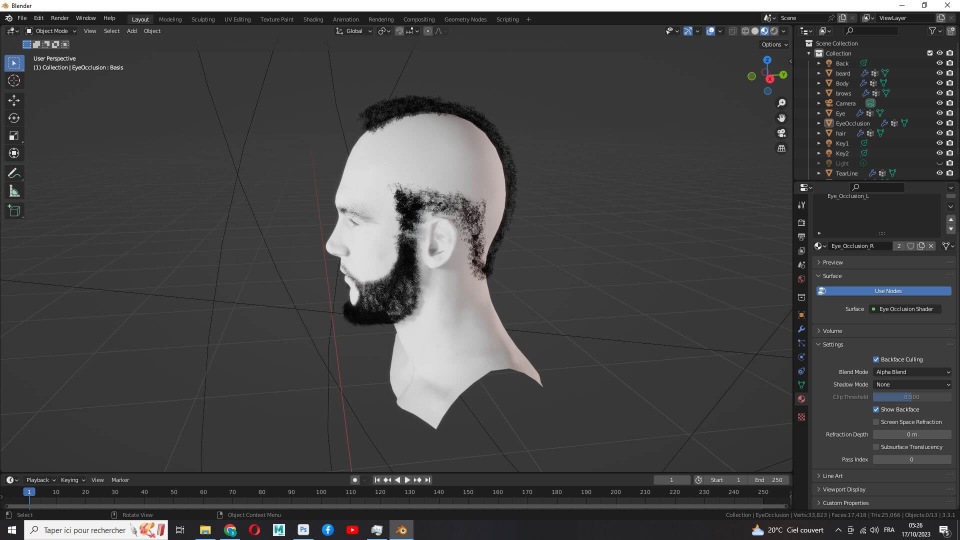 Realistic Male Hairstyle - 3D Model by khaloui