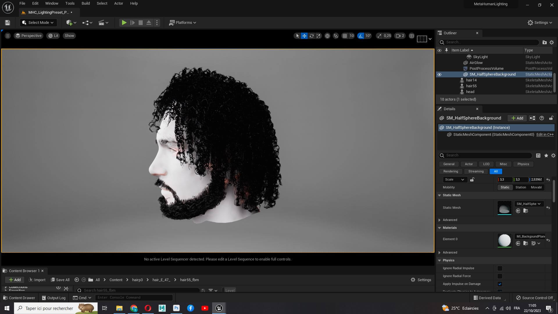Realistic Male Long Curly Hair - 3D Model by khaloui