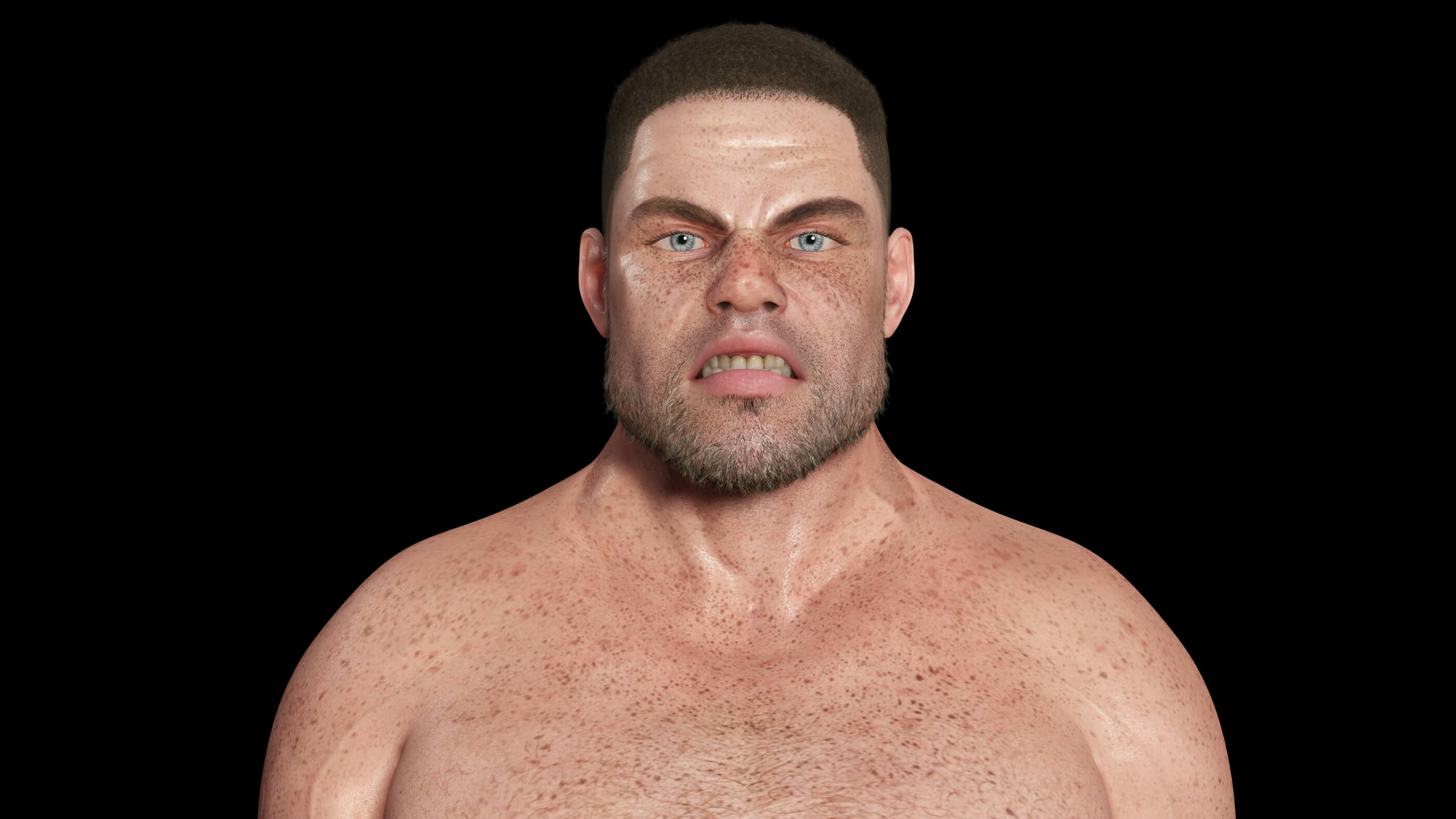 Man Base Mesh With Facial - 3D Model by khaloui