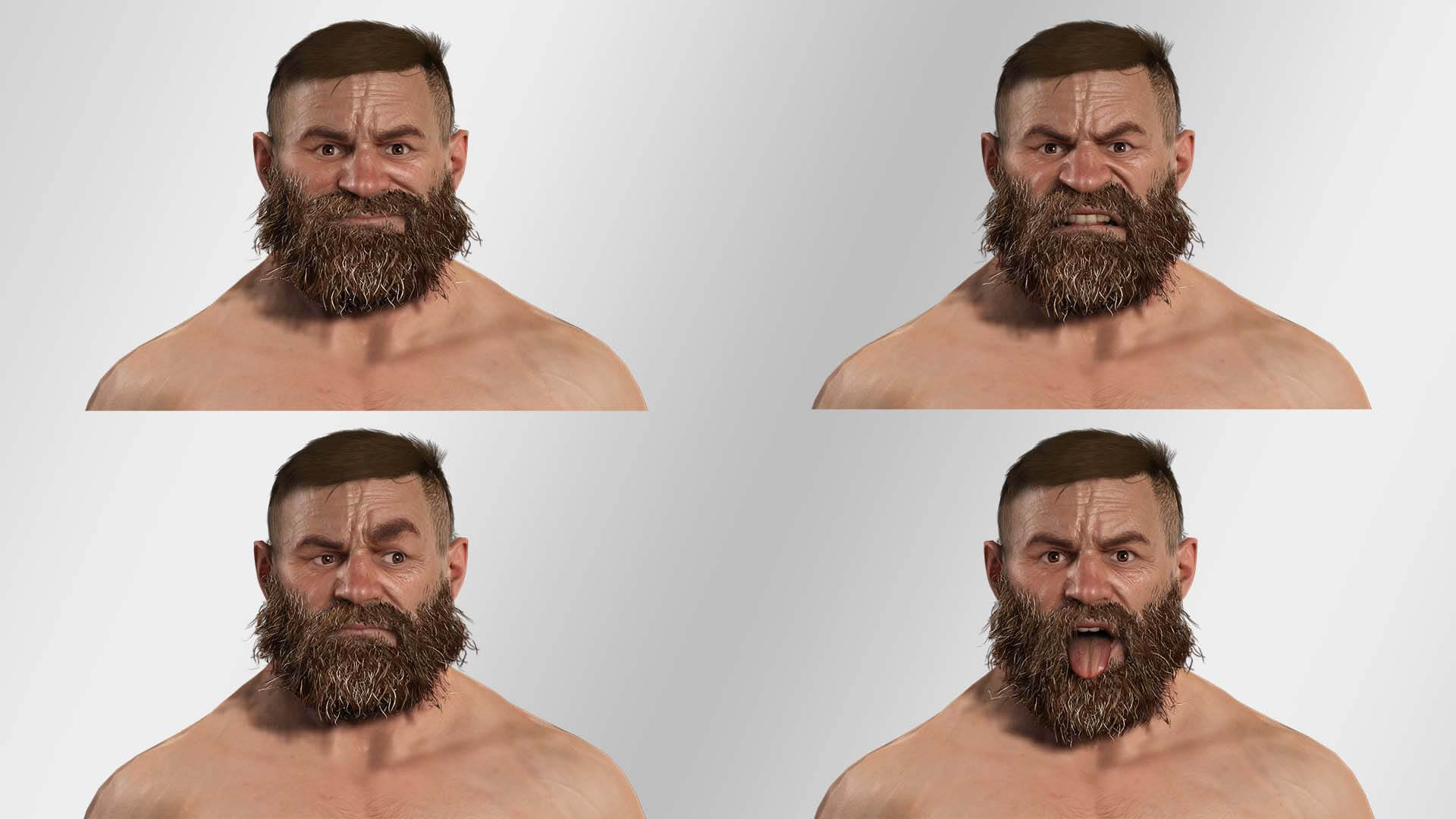 Realistic Man Bearded Lumberjack - 3D Model by khaloui