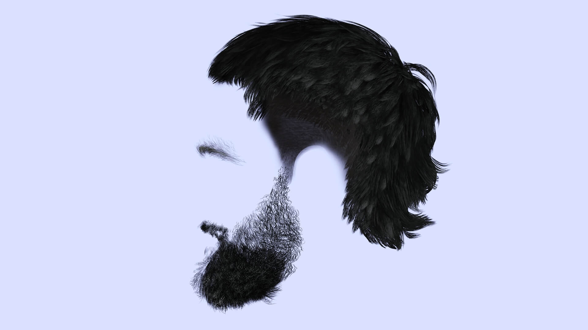 Realistic Mullet Male Hair - 3D Model by khaloui