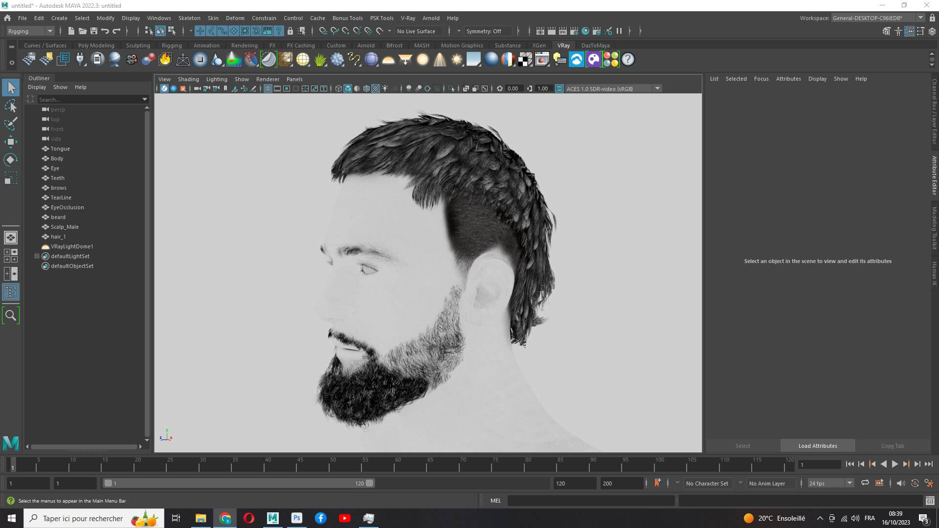 Realistic Mullet Male Hair - 3D Model by khaloui
