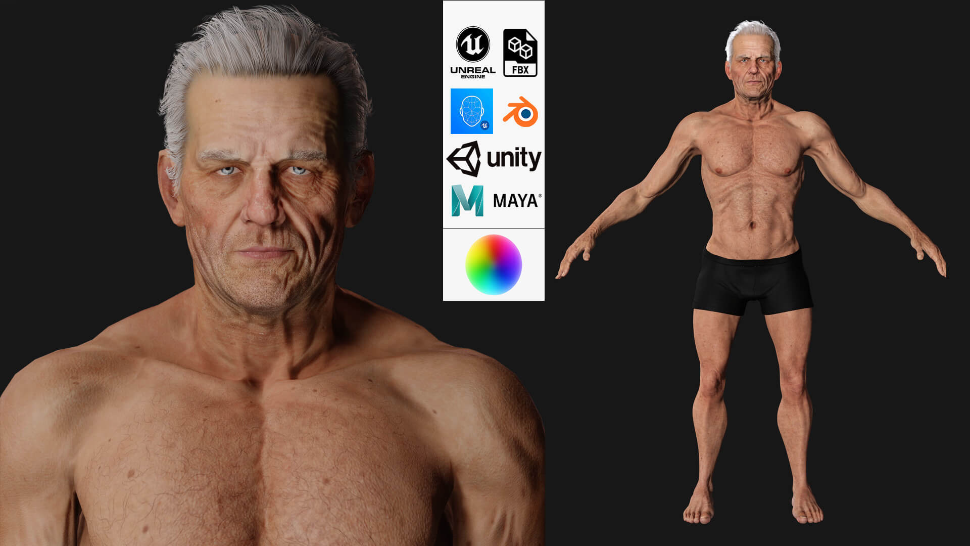 Old Man - 3D Model by khaloui