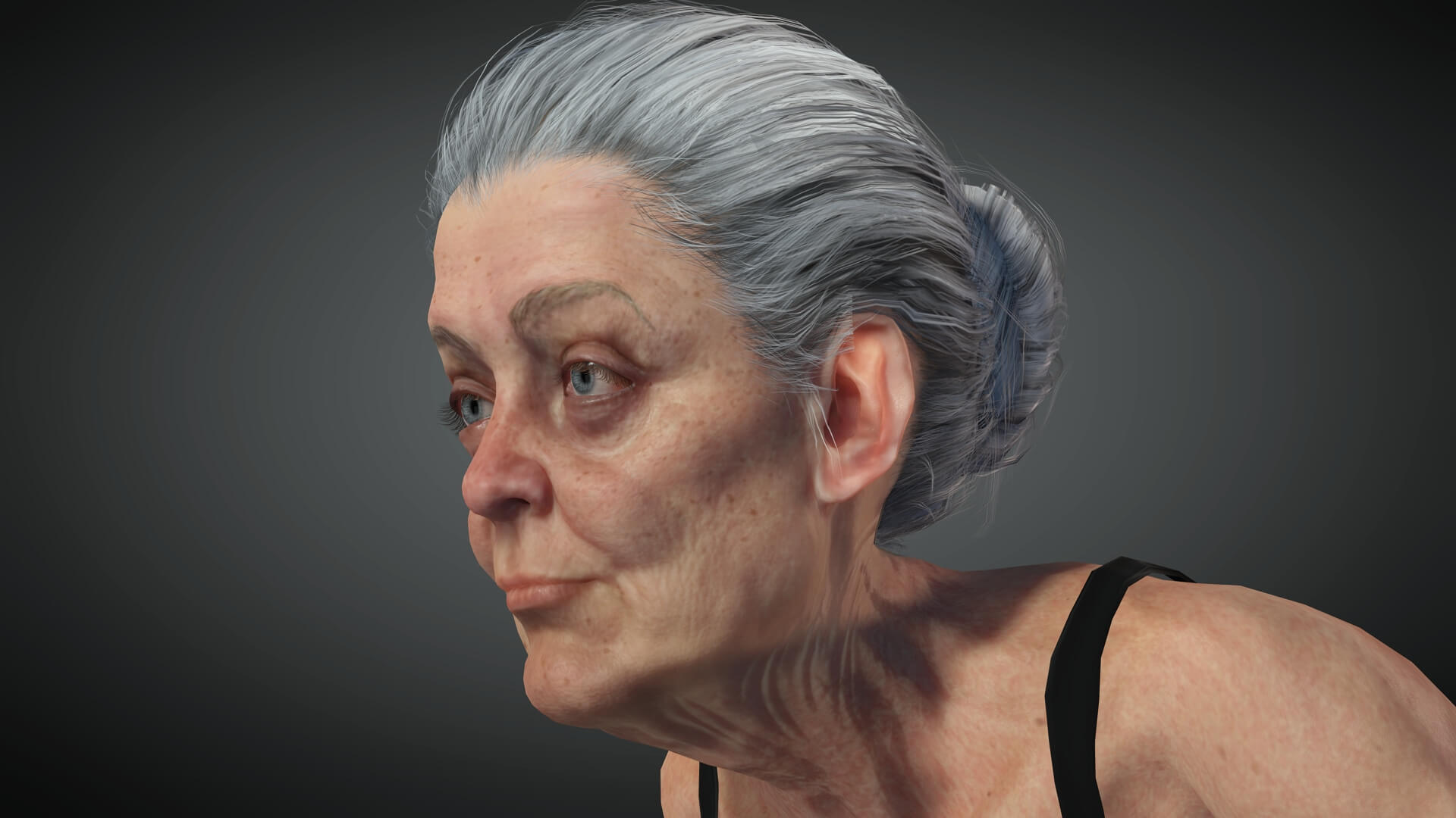Old Woman Female - 3D Model by khaloui