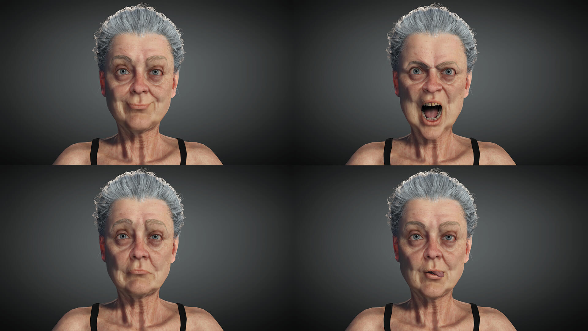 Old Woman Female - 3D Model by khaloui