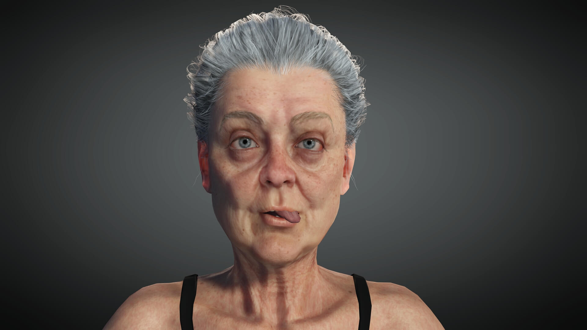 Old Woman Female - 3D Model by khaloui