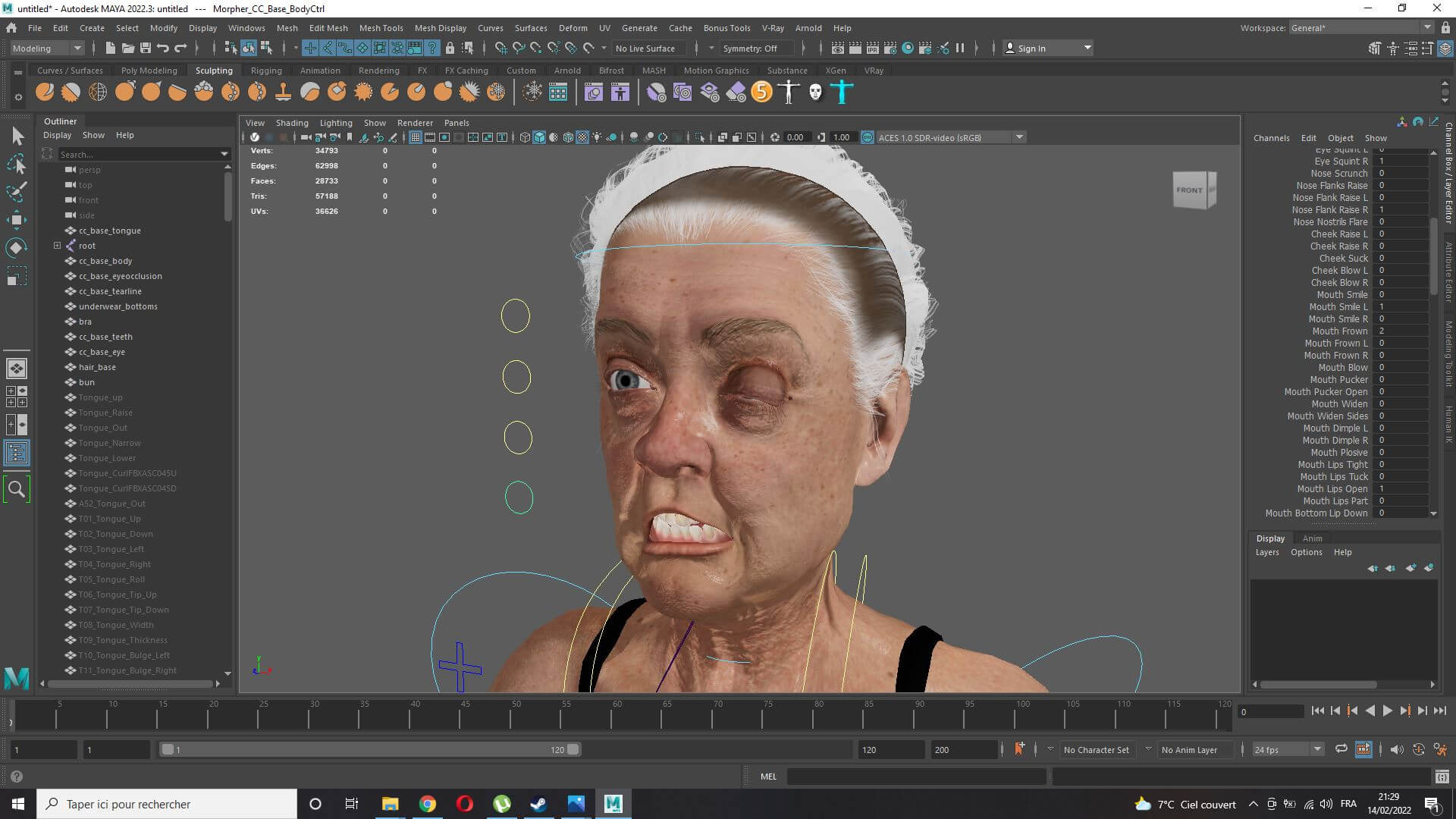 Old Woman Female - 3D Model by khaloui