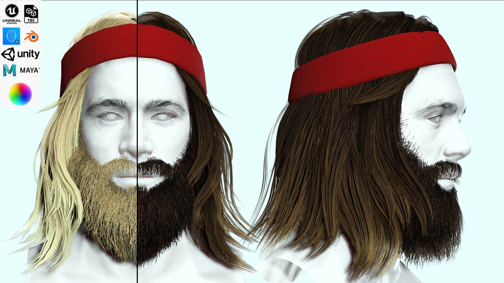 Realistic Rasta Hair - 3D Model by khaloui